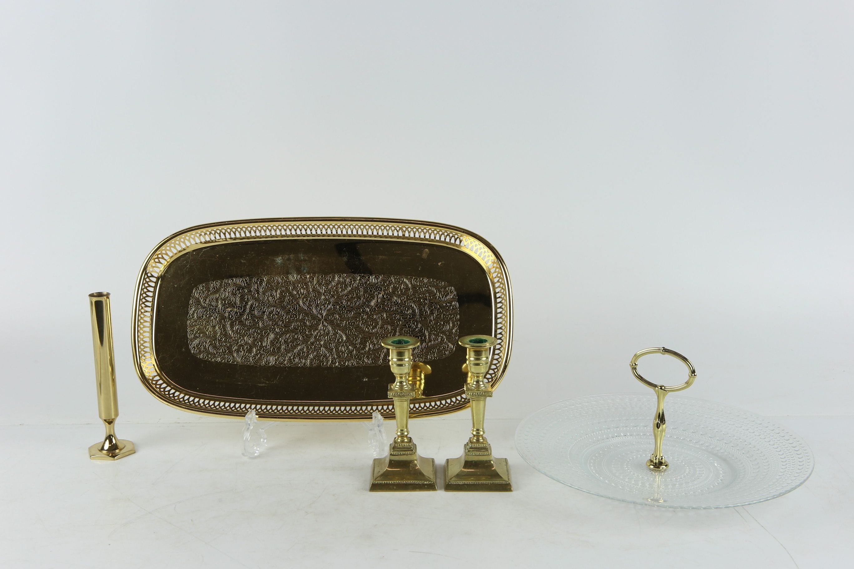 BRICKA, Scandia Guld, orkidévas, Skultuna Bruk, ljusstakar, ett par ...