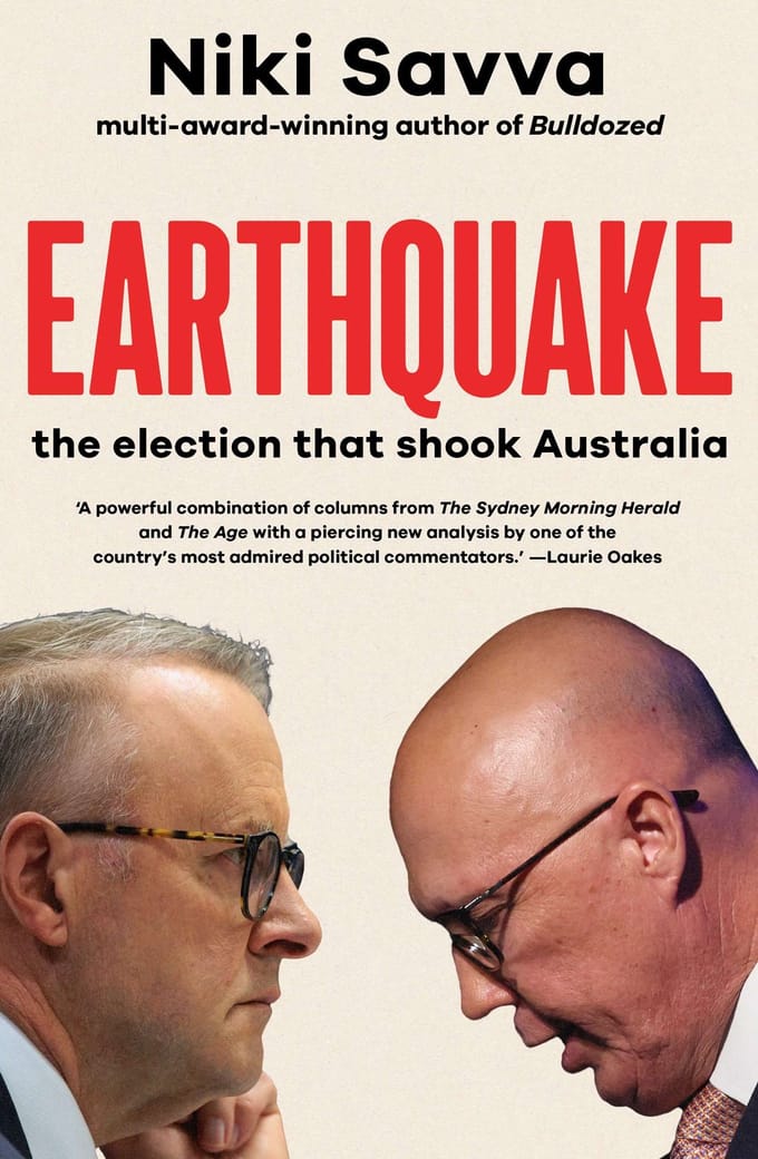Scribe to publish Earthquake by Niki Savva | Article | Scribe
