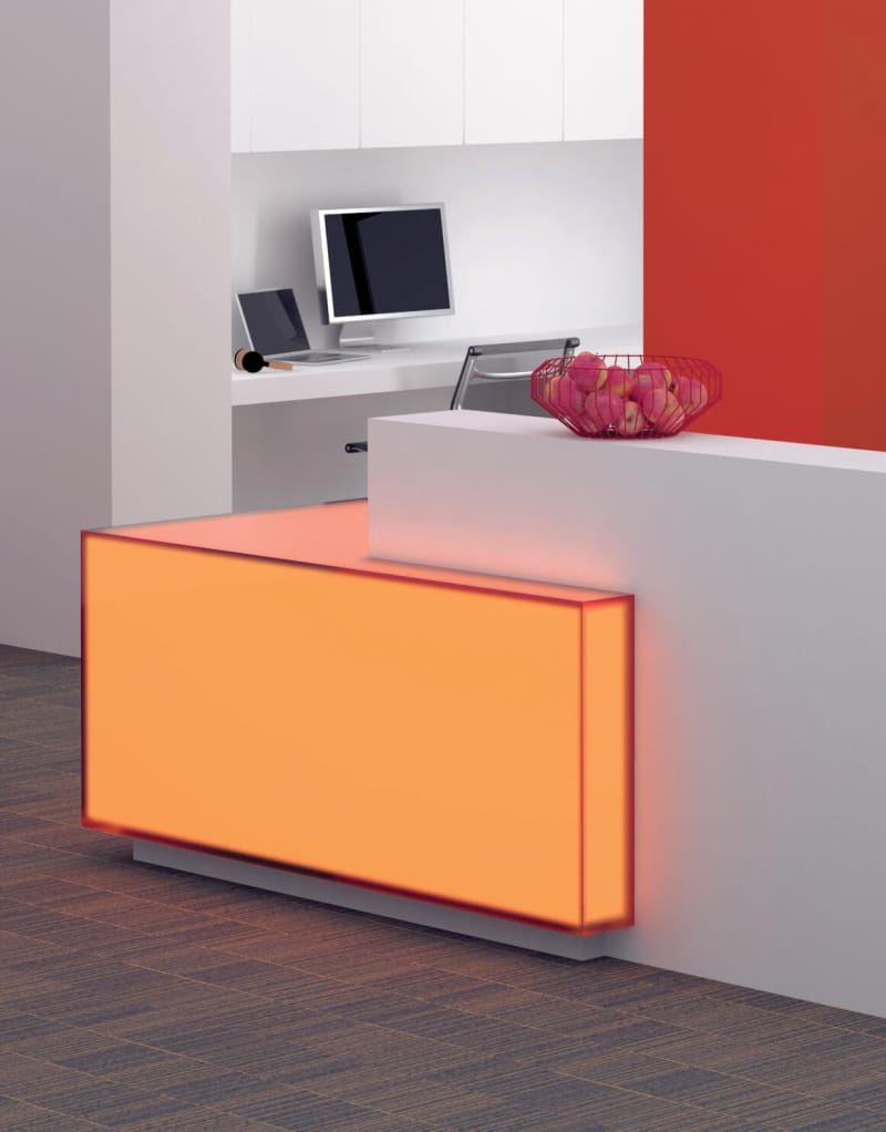 Products | Lightbox Wrapped Reception Desk | 3form